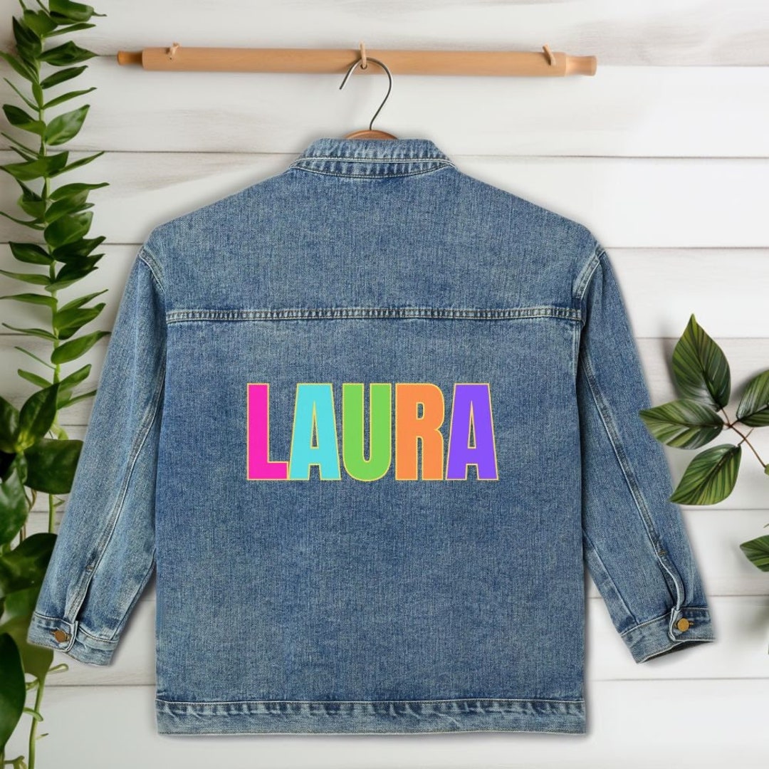 Personalized Name Denim Jean Jacket | Custom Name Jean Jacket for Women ...