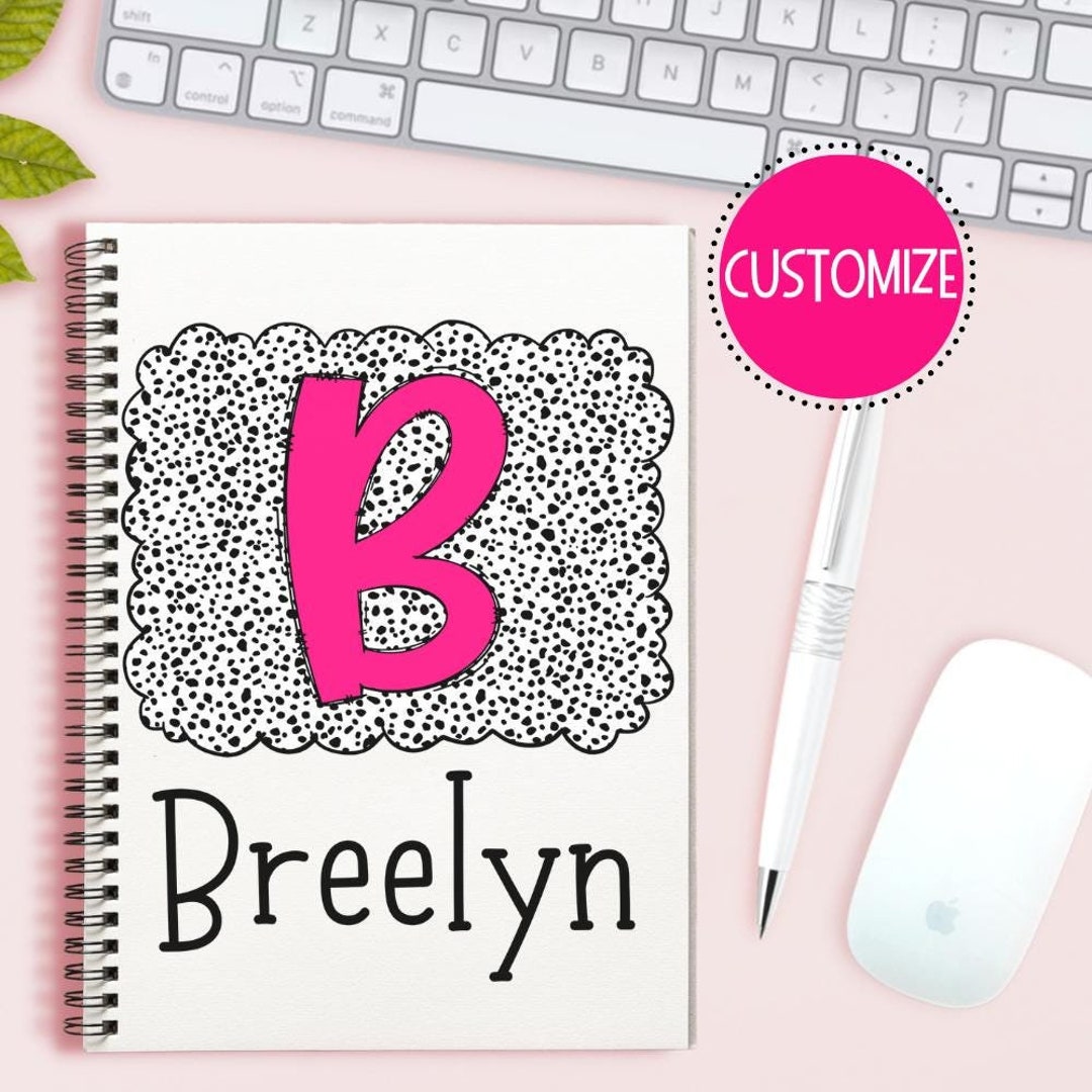 Personalized Notebook, Girls Initial Name Notebook, Women's Notebook ...