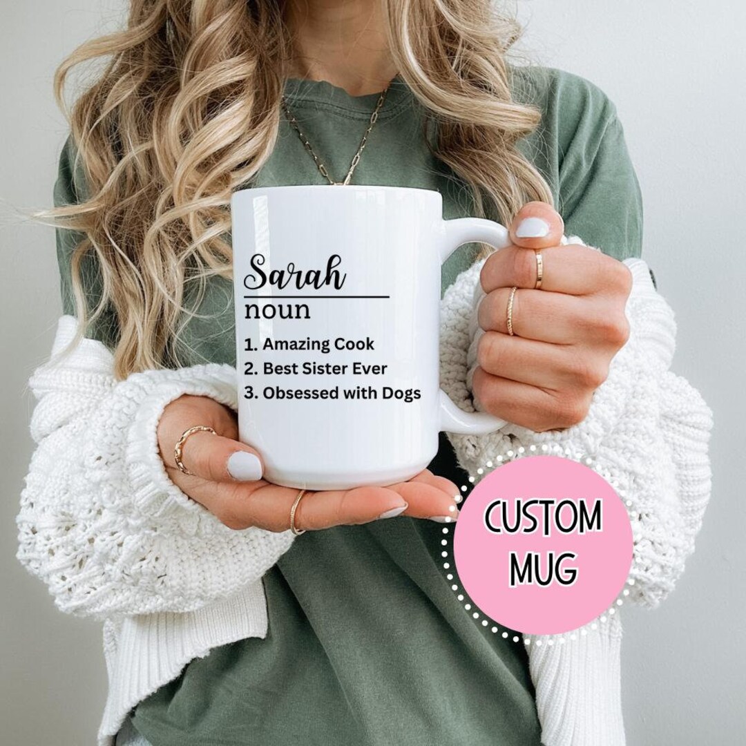 Personalized Name Definition Mug, Personalized Gifts, Mom Dad Sister ...