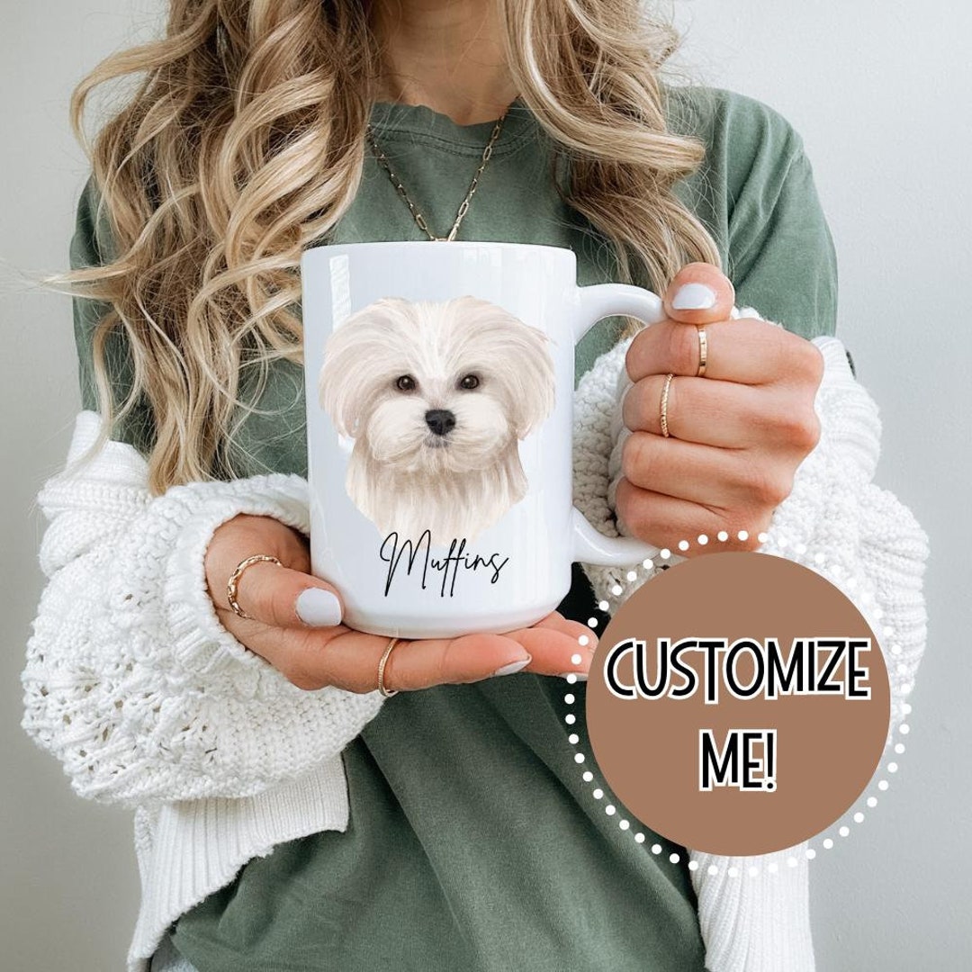 Personalized Maltese Mug | Maltese Owner Gift | Custom Name Maltese ...