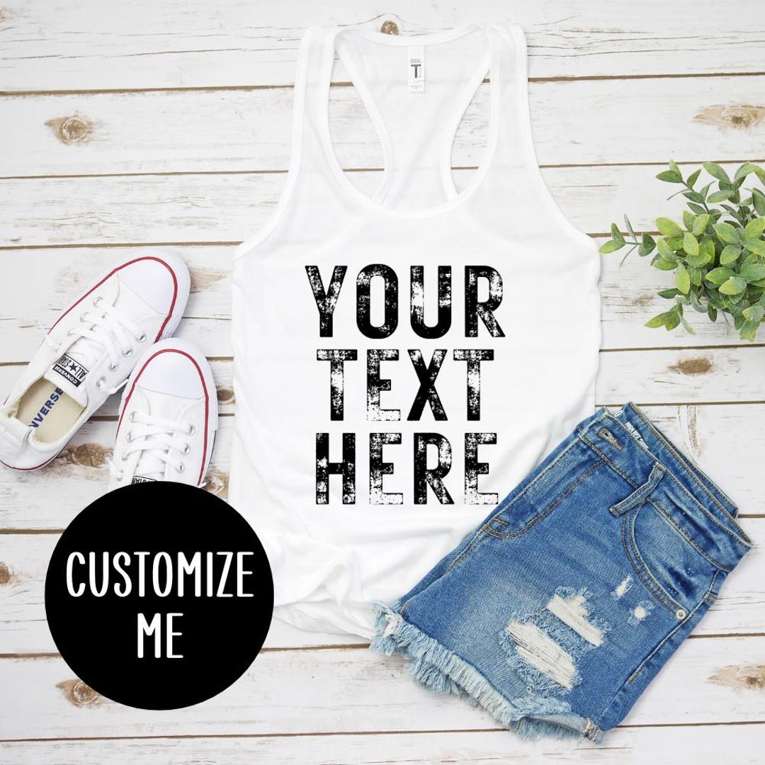 Custom Text Tank, Custom Women Workout Tank Top, Personalized Tank Top ...