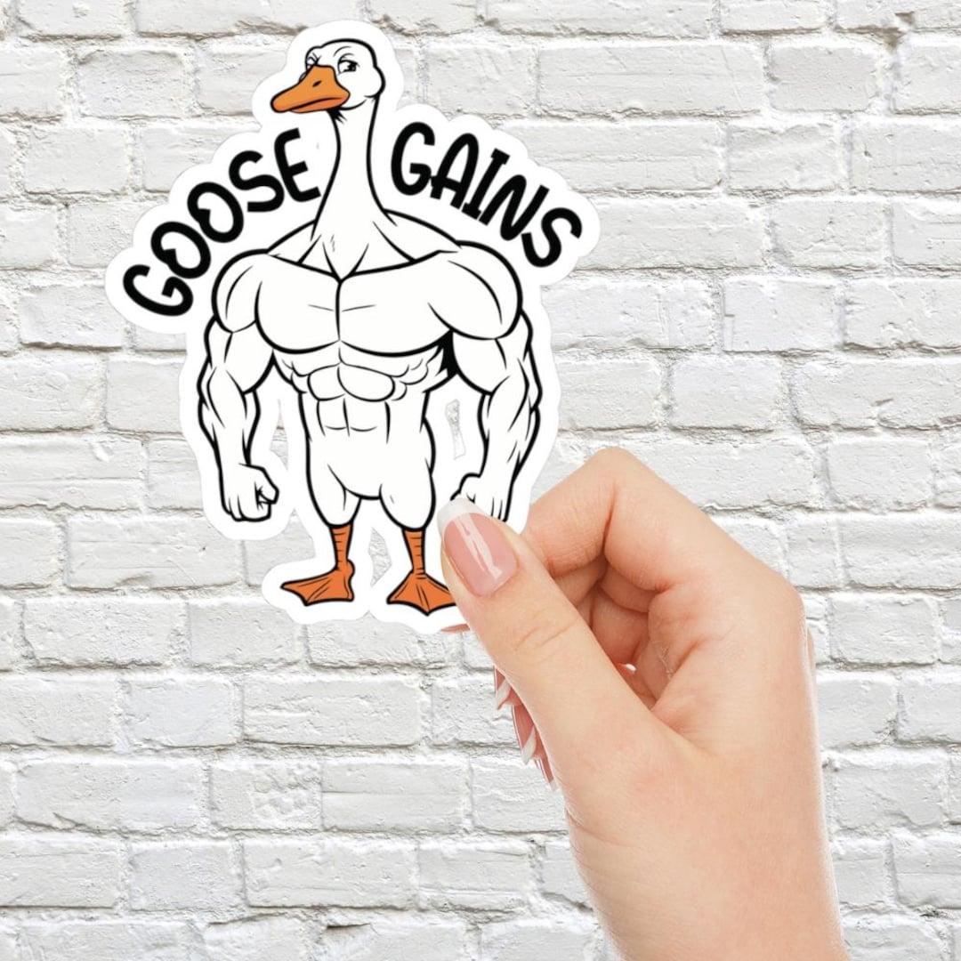 Goose Gains Sticker, Funny Sticker, Goose Sticker, Funny Meme Decal for ...