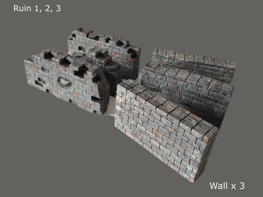 Castle, City Walls, Ruins Miniature Ruins for Terrain Wargaming, Dnd - Etsy