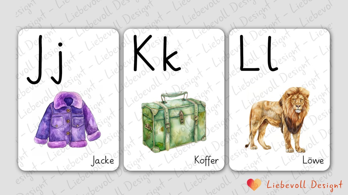 26 Letter Posters DOWNLOAD Immediately, PDF, Digital, German, Alphabet ...