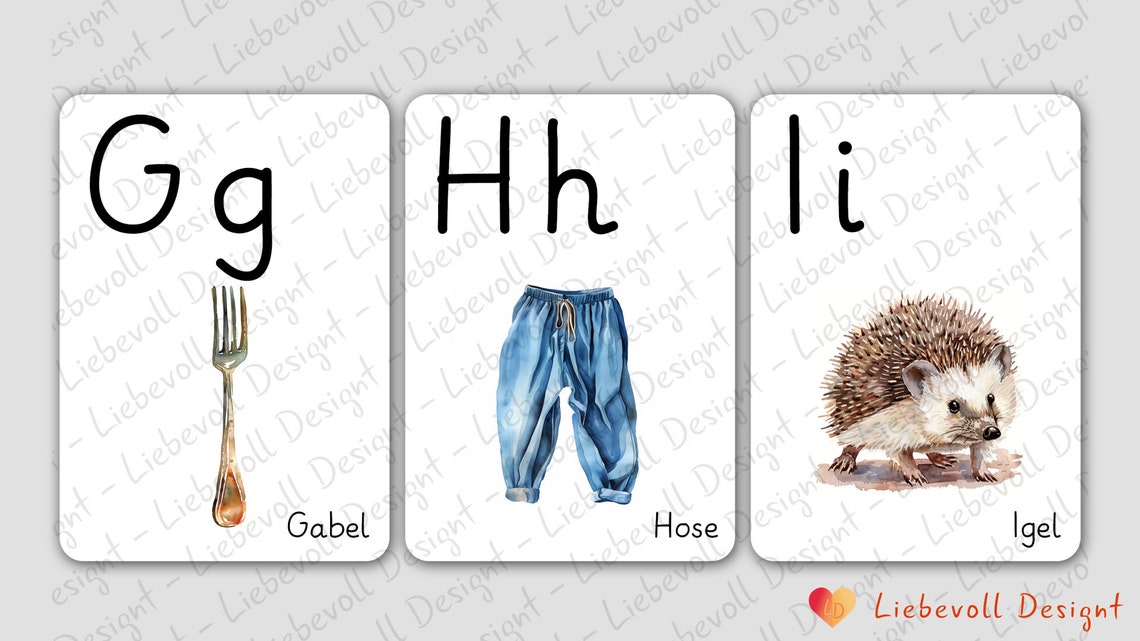 26 Letter Posters DOWNLOAD Immediately, PDF, Digital, German, Alphabet ...