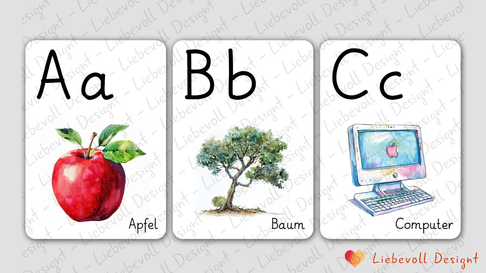 26 Letter Posters DOWNLOAD Immediately, PDF, Digital, German, Alphabet ...