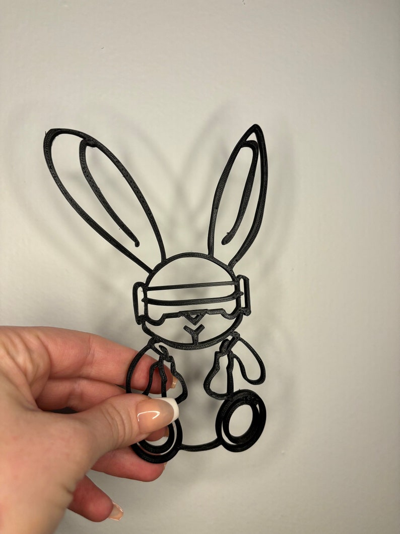 Physical Item Original Minimalist Wall Art Techno Bunny Lord of All ...