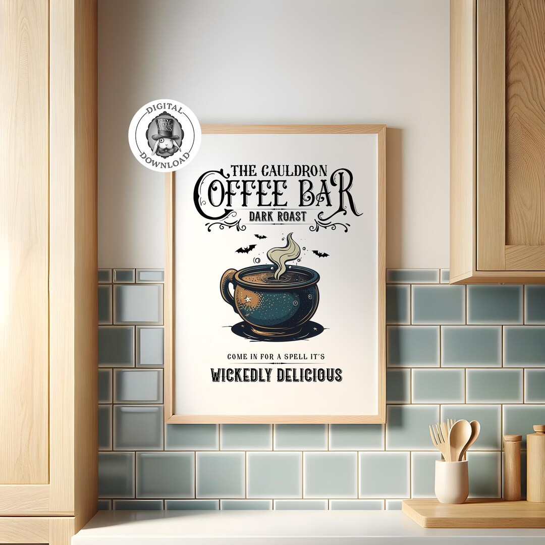 Witch Coffee Bar Print | Cauldron Dark Roast | Halloween - 002-0025 - Etsy