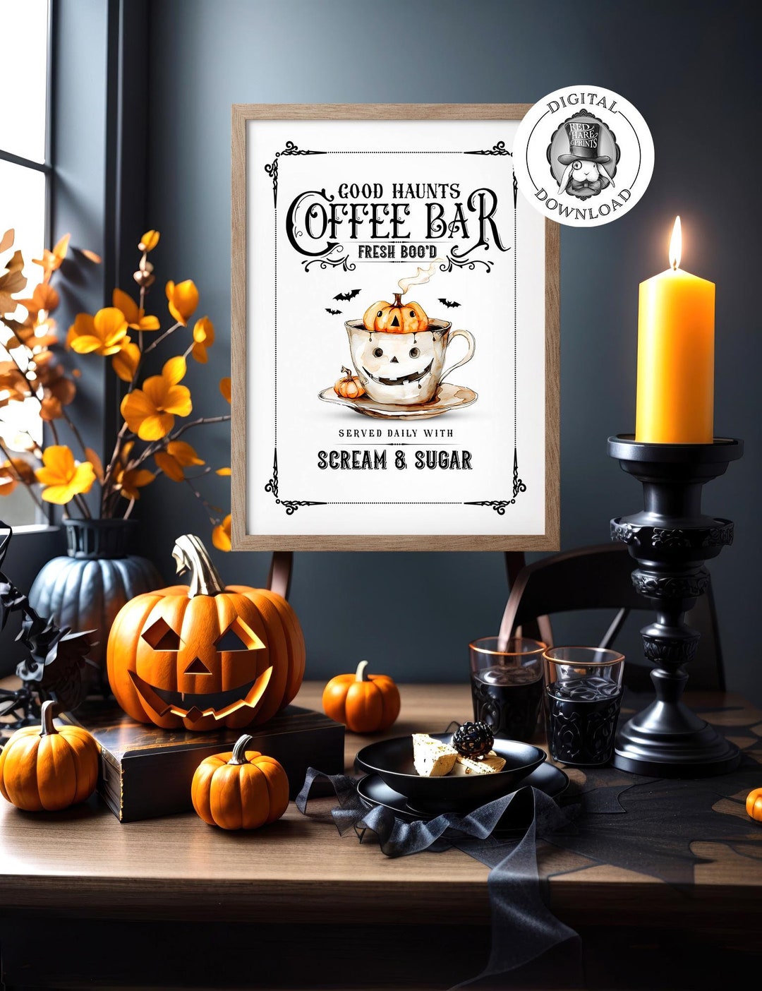 Halloween Coffee Bar Print | Fresh Boo'd Coffee | Halloween - 002-0024 ...