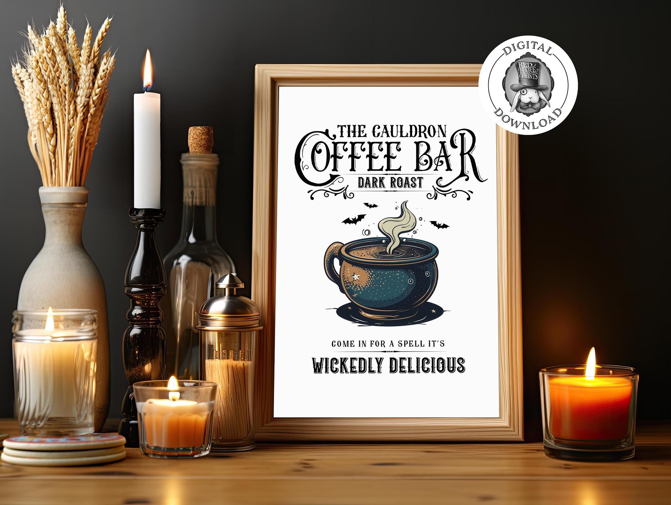 Witch Coffee Bar Print | Cauldron Dark Roast | Halloween - 002-0025 - Etsy