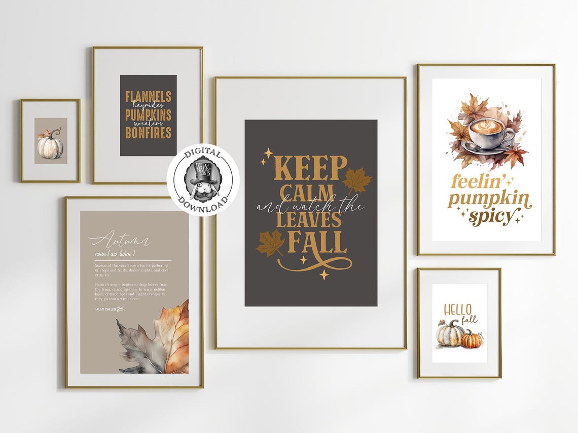 Fall Print Bundle | Autumn Favorites Wall Art | Thanksgiving - 004-0008 ...
