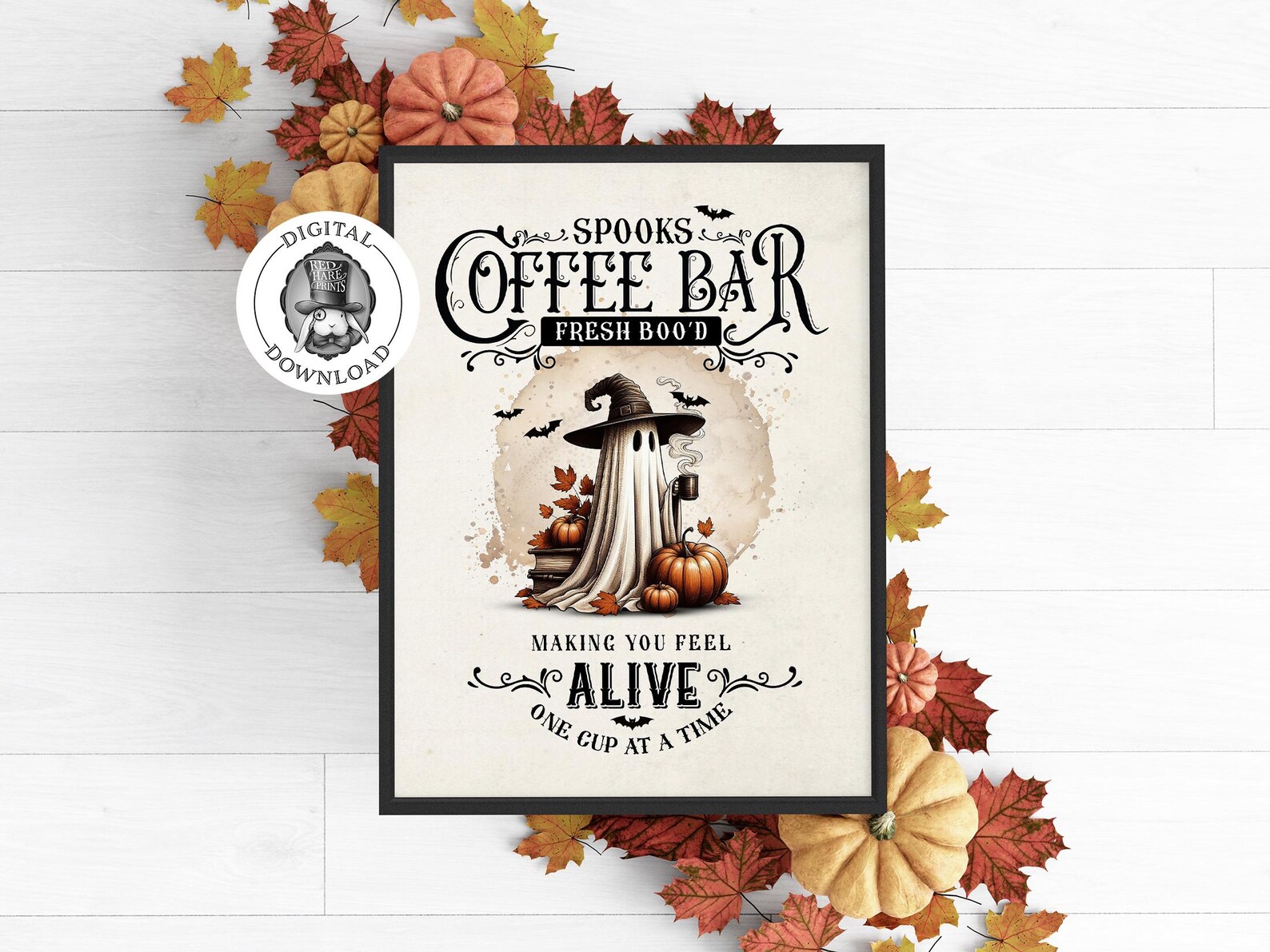 Halloween Coffee Bar Print | Fresh Boo'd Coffee | Halloween - 002-0023 ...