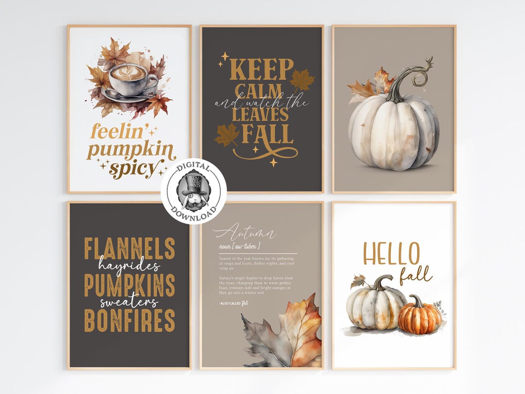 Fall Print Bundle Autumn Favorites Wall Art Thanksgiving 004-0008 - Etsy