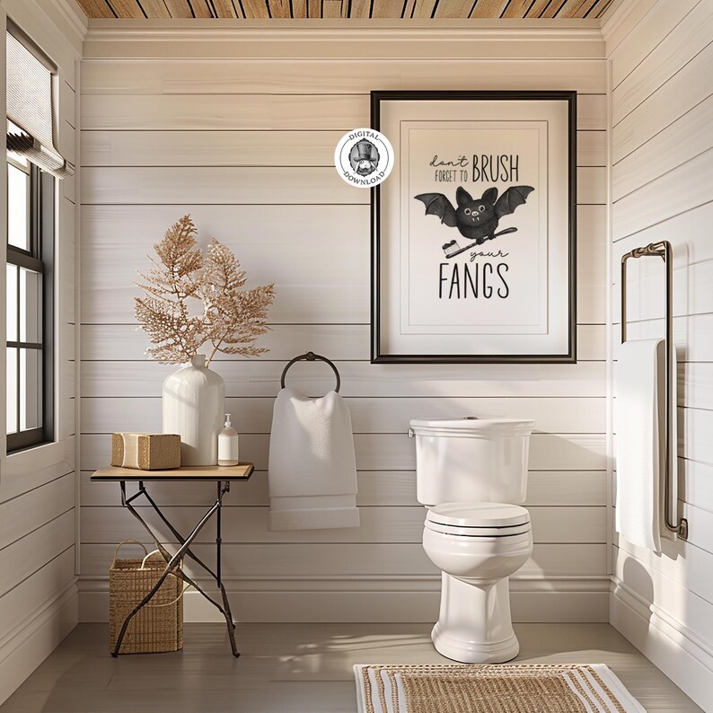 Don't Forget to Brush Your Fangs | Funny Halloween Bathroom Print - 002 ...