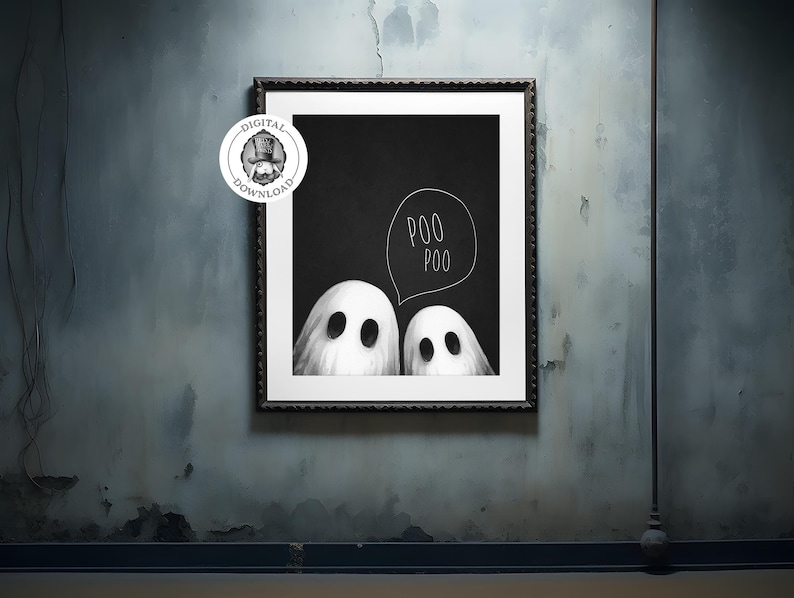 Ghost Bathroom Print | Poo Poo Ghosts | Halloween - 002-0028 - Etsy