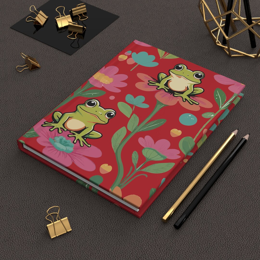 Decorative Notebook, Cute Frog, Fun Notebook, Retro Journal, Diary ...