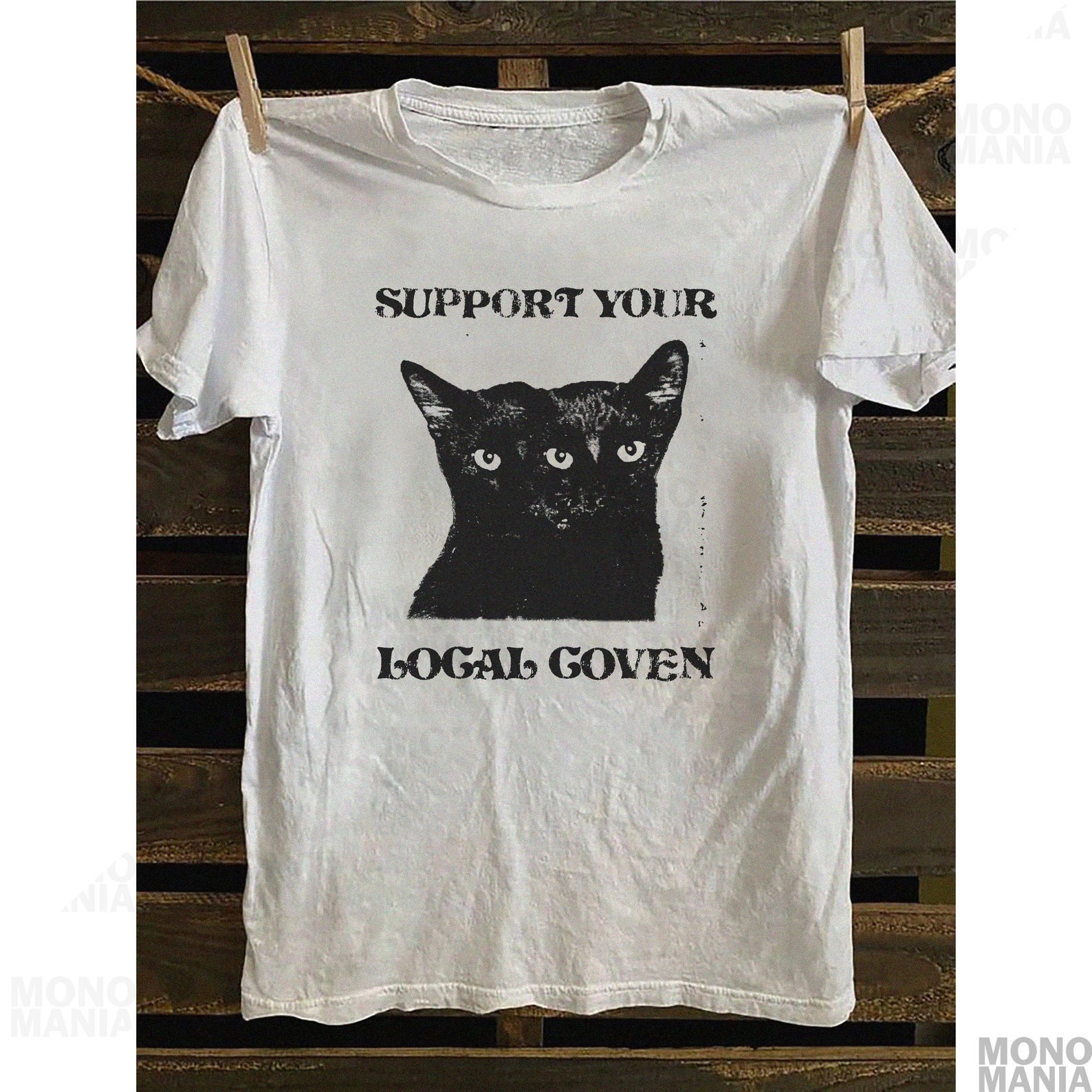 Support Your Local Coven Shirt, Black Cat Shirt, Witchy Shirt, Funny ...