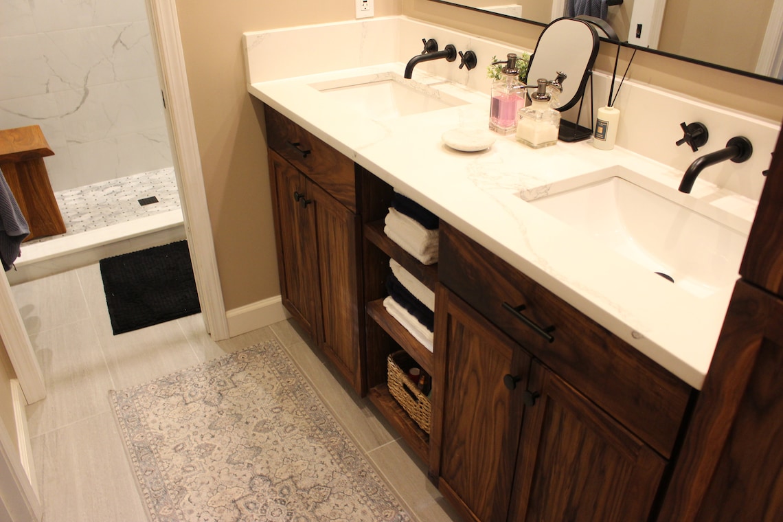 DIY Bathroom Double Vanity Build Plans - Beginner Friendly - Etsy