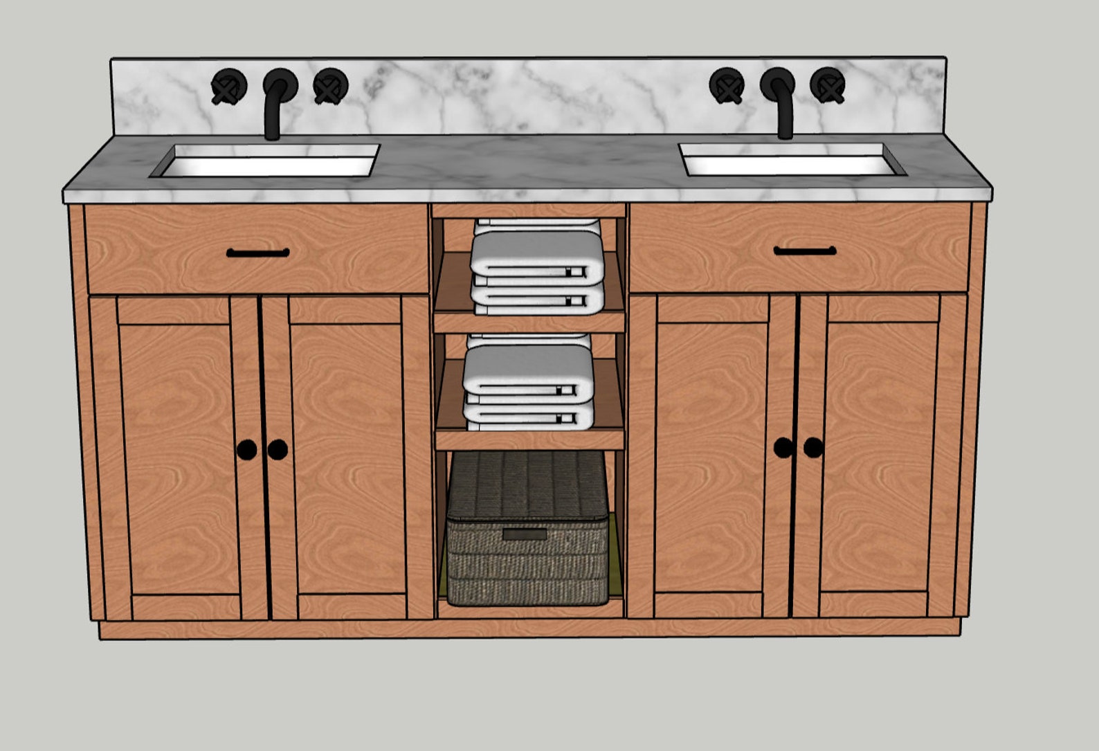DIY Bathroom Double Vanity Build Plans - Beginner Friendly - Etsy