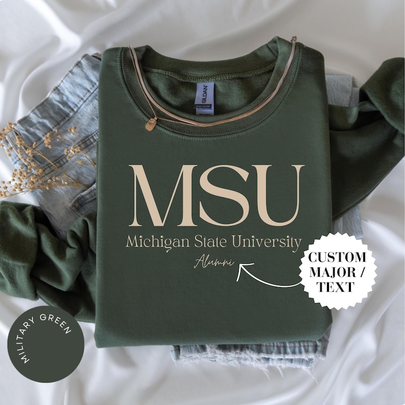 MSU Crewneck, MSU Shirt, Michigan State Hoodie, MSU Alumni, Grad Gift ...