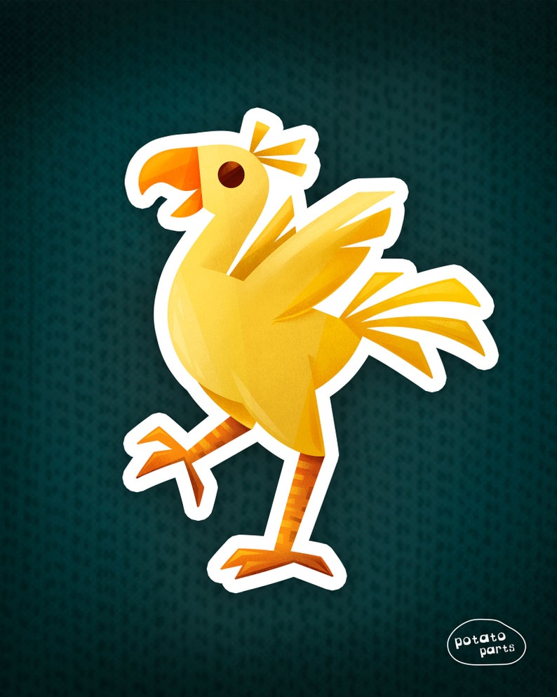 Chocobo Die Cut Sticker Cute Final Fantasy Vinyl Sticker - Etsy