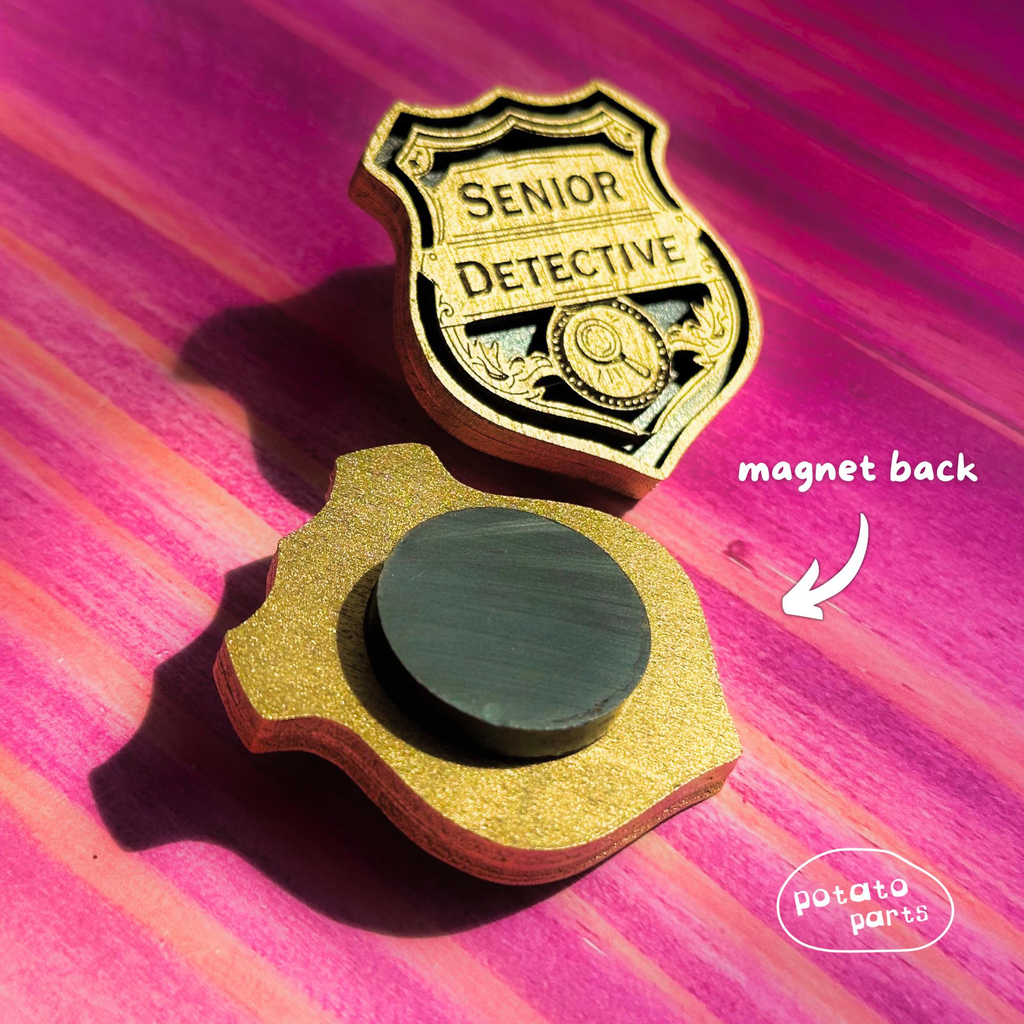 Detective Badges Set of 2 - Laser-cut Wooden Junior & Senior Detective ...