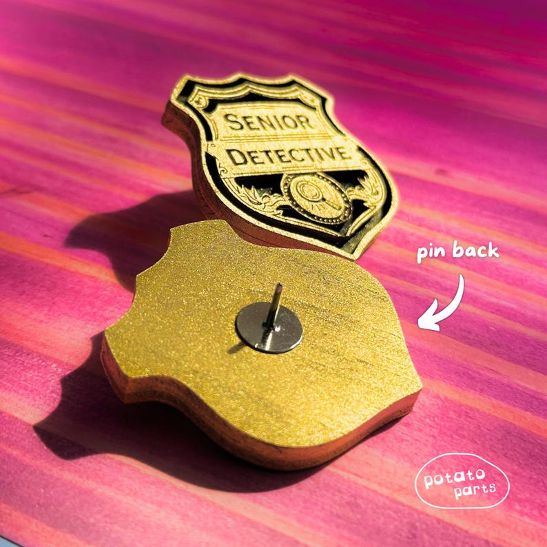 Detective Badges Set of 2 - Laser-cut Wooden Junior & Senior Detective ...