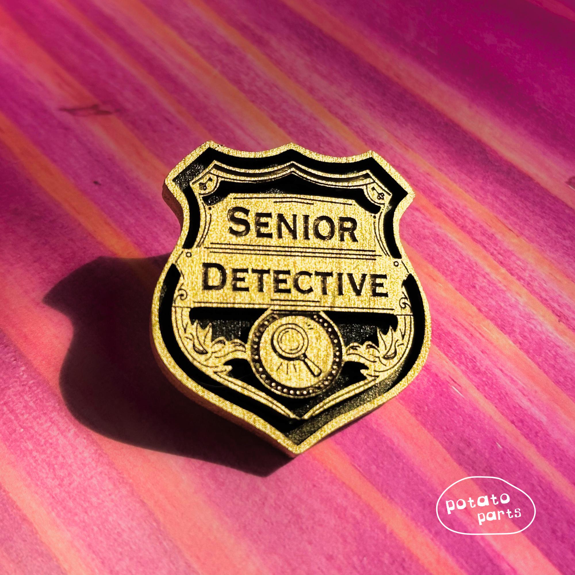 Detective Badges Set of 2 - Laser-cut Wooden Junior & Senior Detective ...