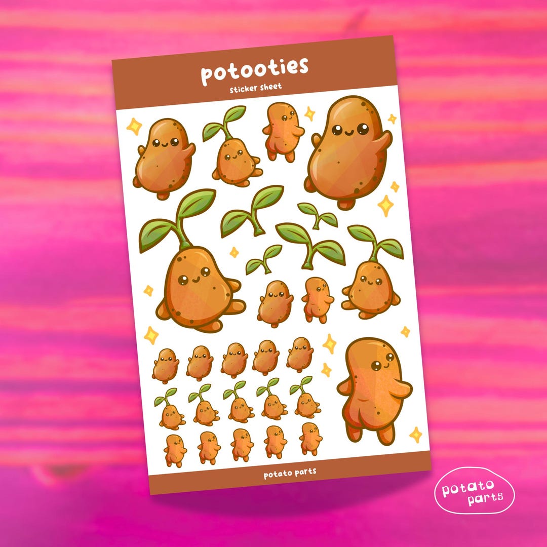 Cute Potato Sticker Sheet – Kawaii Vinyl Planner Stickers - Etsy