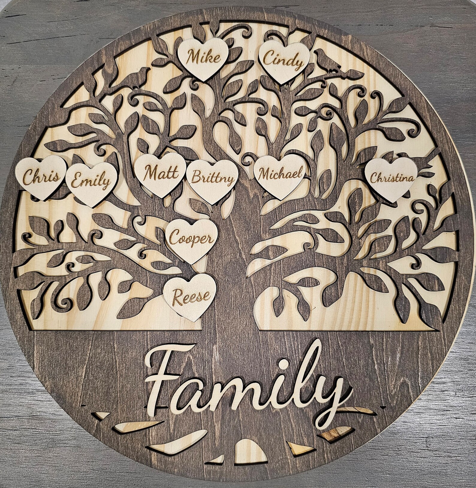 Family Name Tree of Life Customized, Laser Engraved, Mother's Day Gift ...