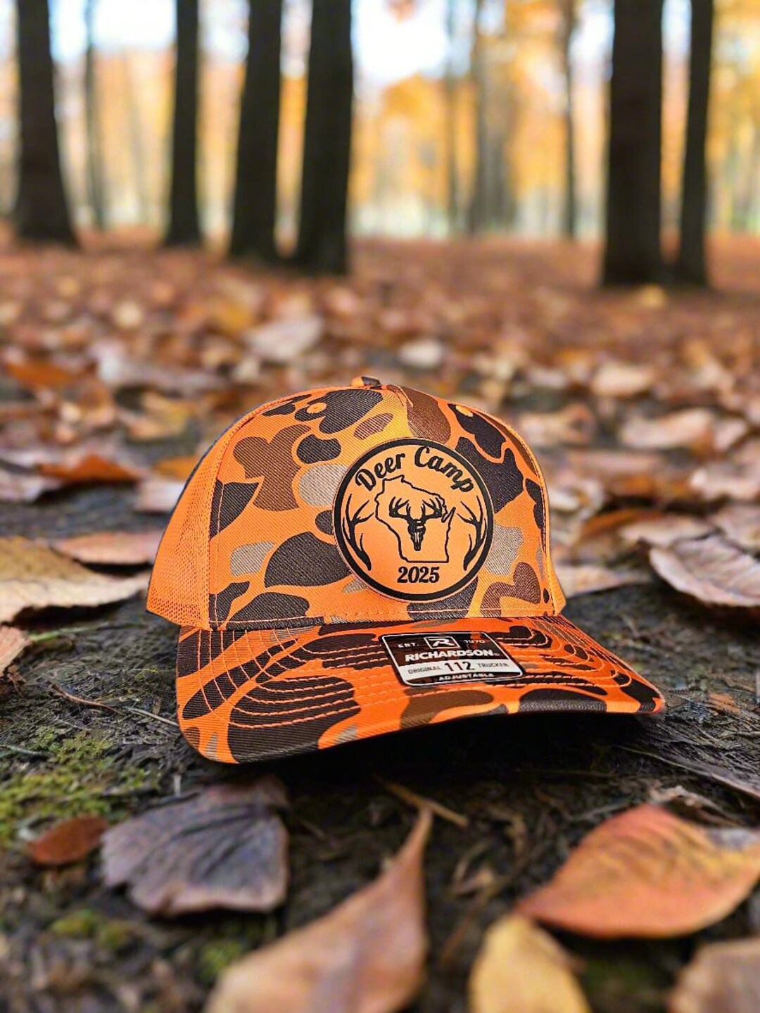 Wisconsin Deer Camp Hat - Orange Circle Patch - Richardson 112 - Etsy