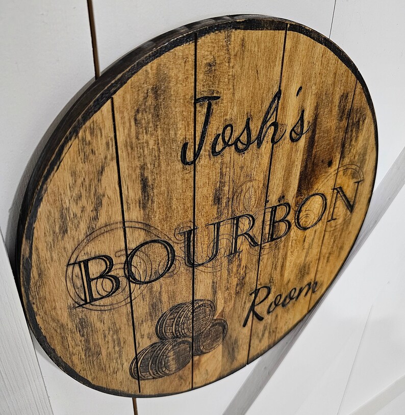 Custom Bourbon Barrel Lid: Laser Engraved Bar Room Sign - Etsy