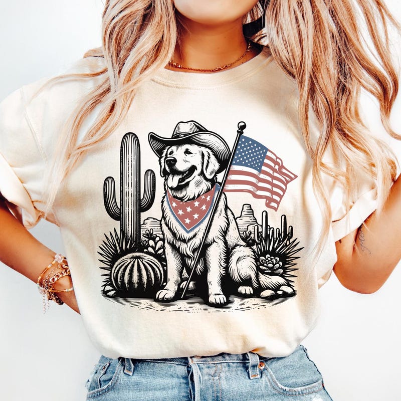 Patriotic Cowboy Dog Tee - Etsy
