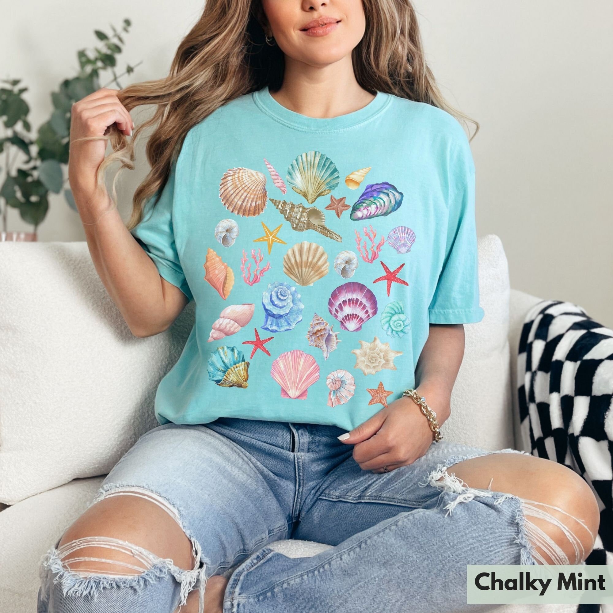 Vintage Seashells Tshirt Comfort Colors® Shirt, Seashell Lover Shirt ...
