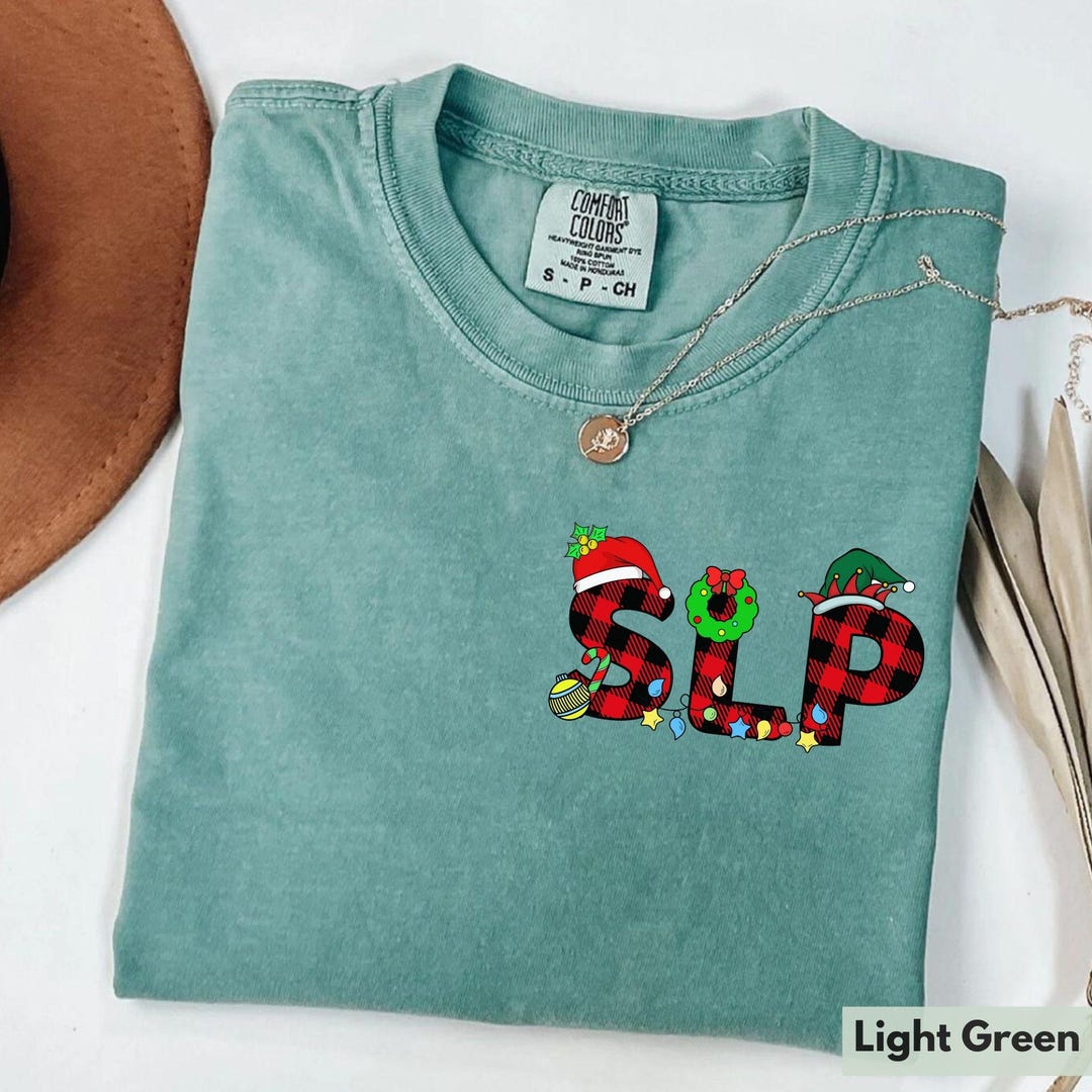 Comfort Colors® SLP Christmas Shirt, Christmas SLP Shirt, Christmas ...