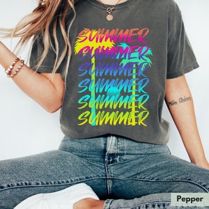 Neon Shirt Comfort Colors® Tshirt Summer Tshirt Graphic Palm Tree Tee ...