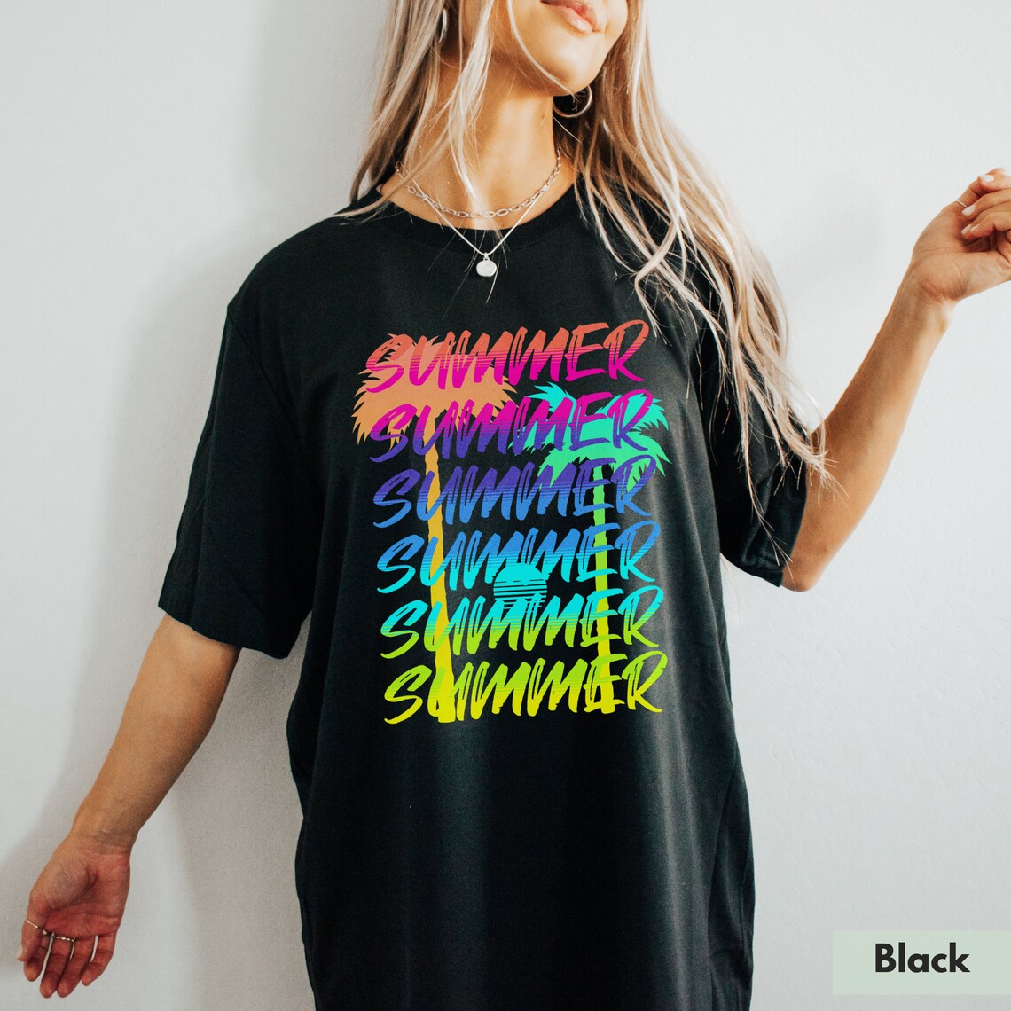 Neon Shirt Comfort Colors® Tshirt Summer Tshirt Graphic Palm Tree Tee ...