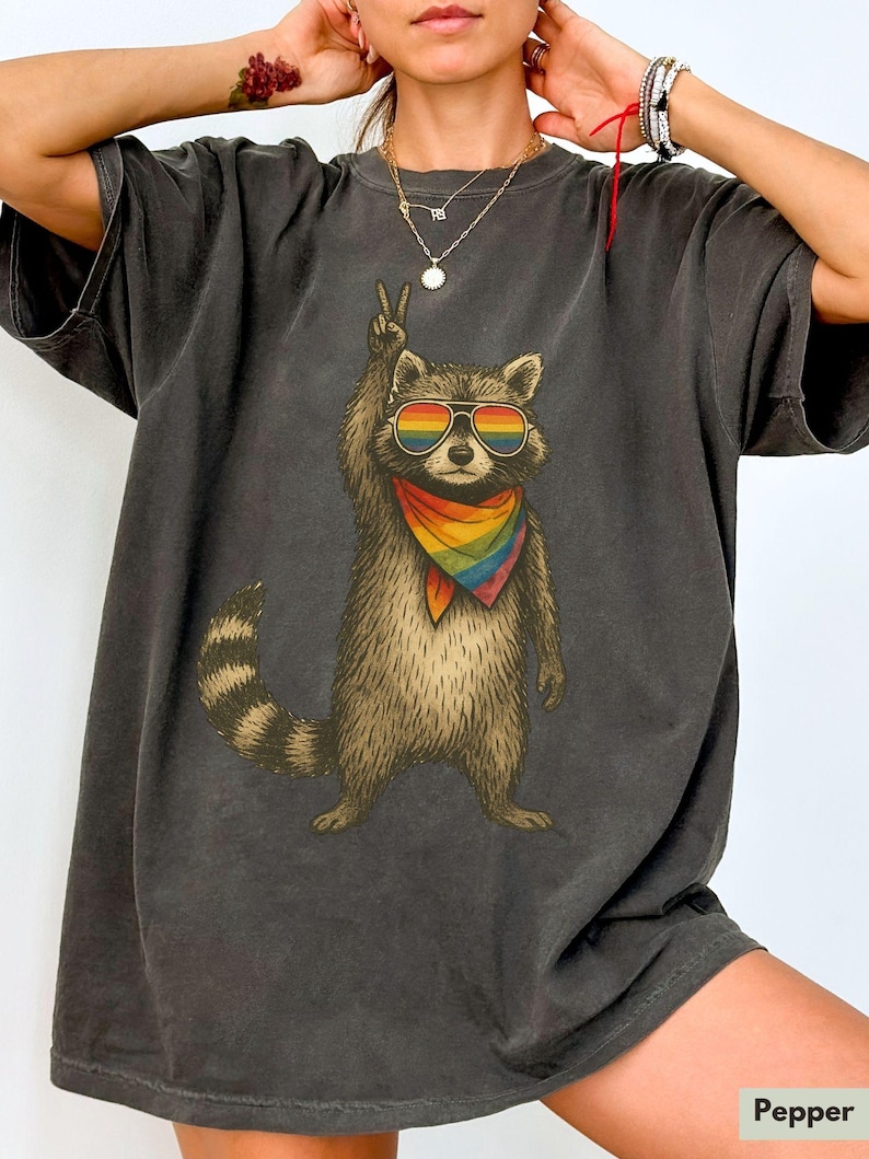 Comfort Colors® Raccoon Pride LGBT Shirt, Raccoon Pride Flag Shirt ...