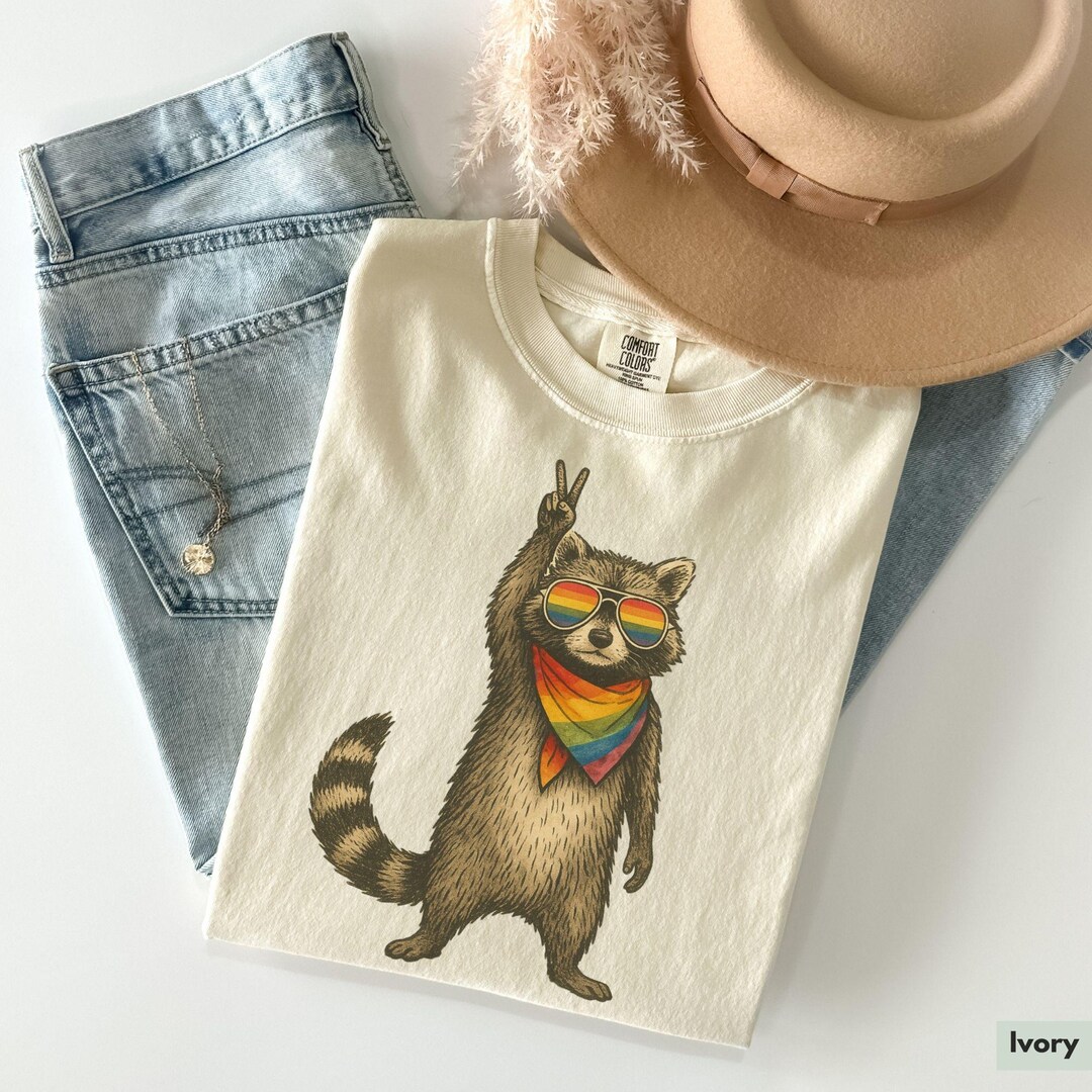 Comfort Colors® Raccoon Pride LGBT Shirt, Raccoon Pride Flag Shirt ...