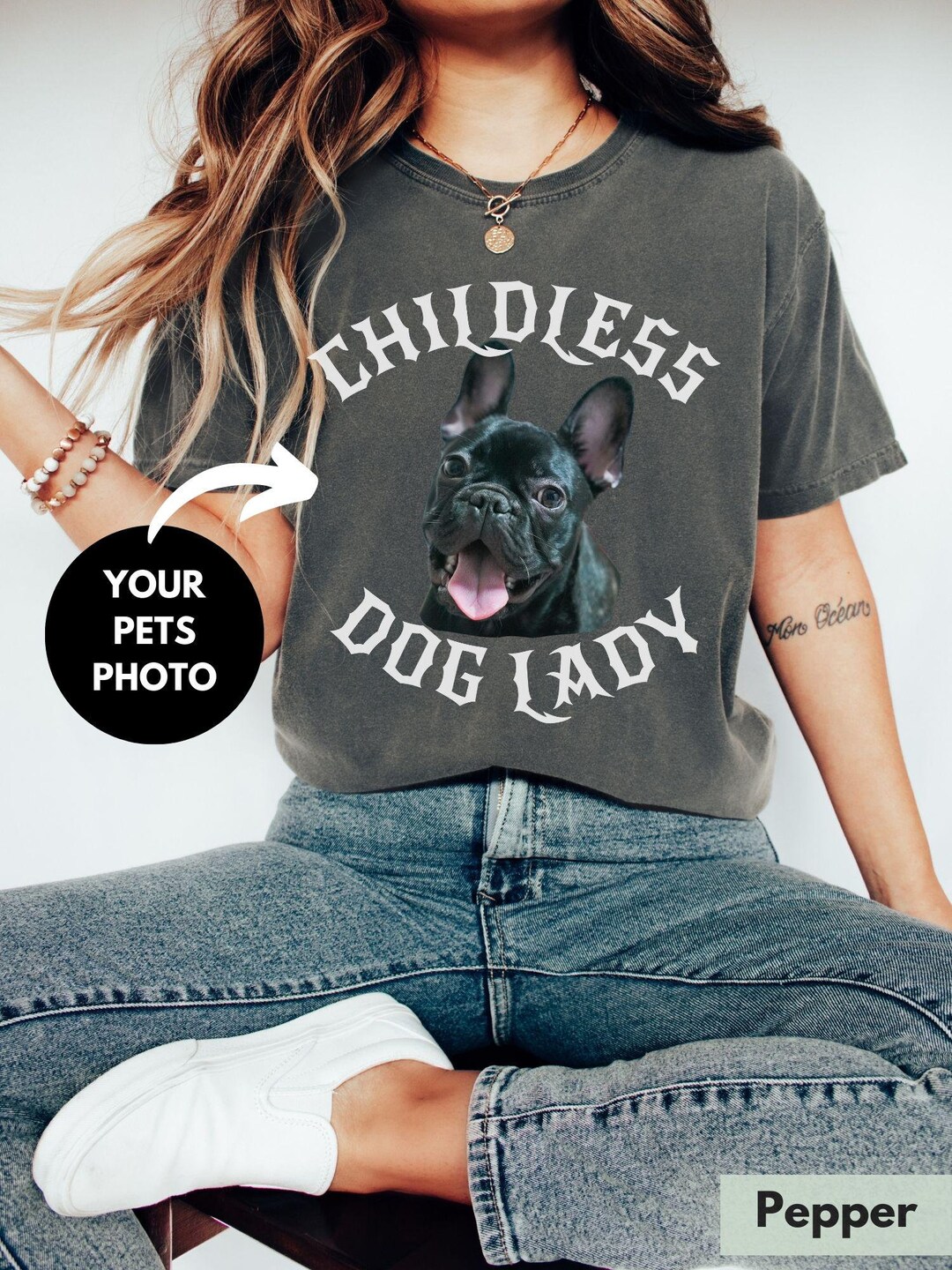 Custom Childless Dog Lady Shirt, Comfort Colors® Childless Dog Ladies ...