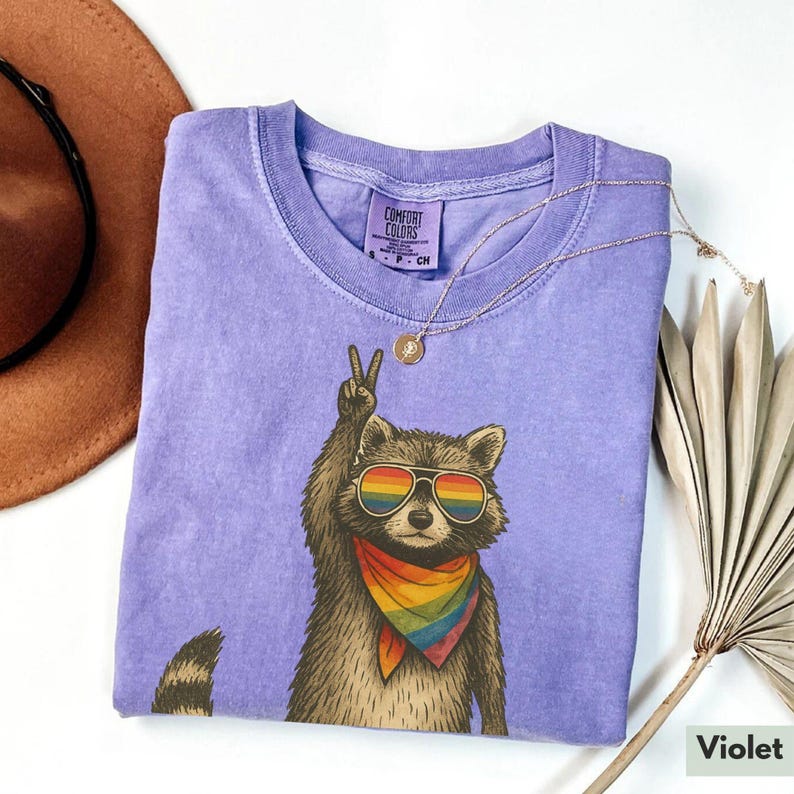Comfort Colors® Raccoon Pride LGBT Shirt, Raccoon Pride Flag Shirt ...