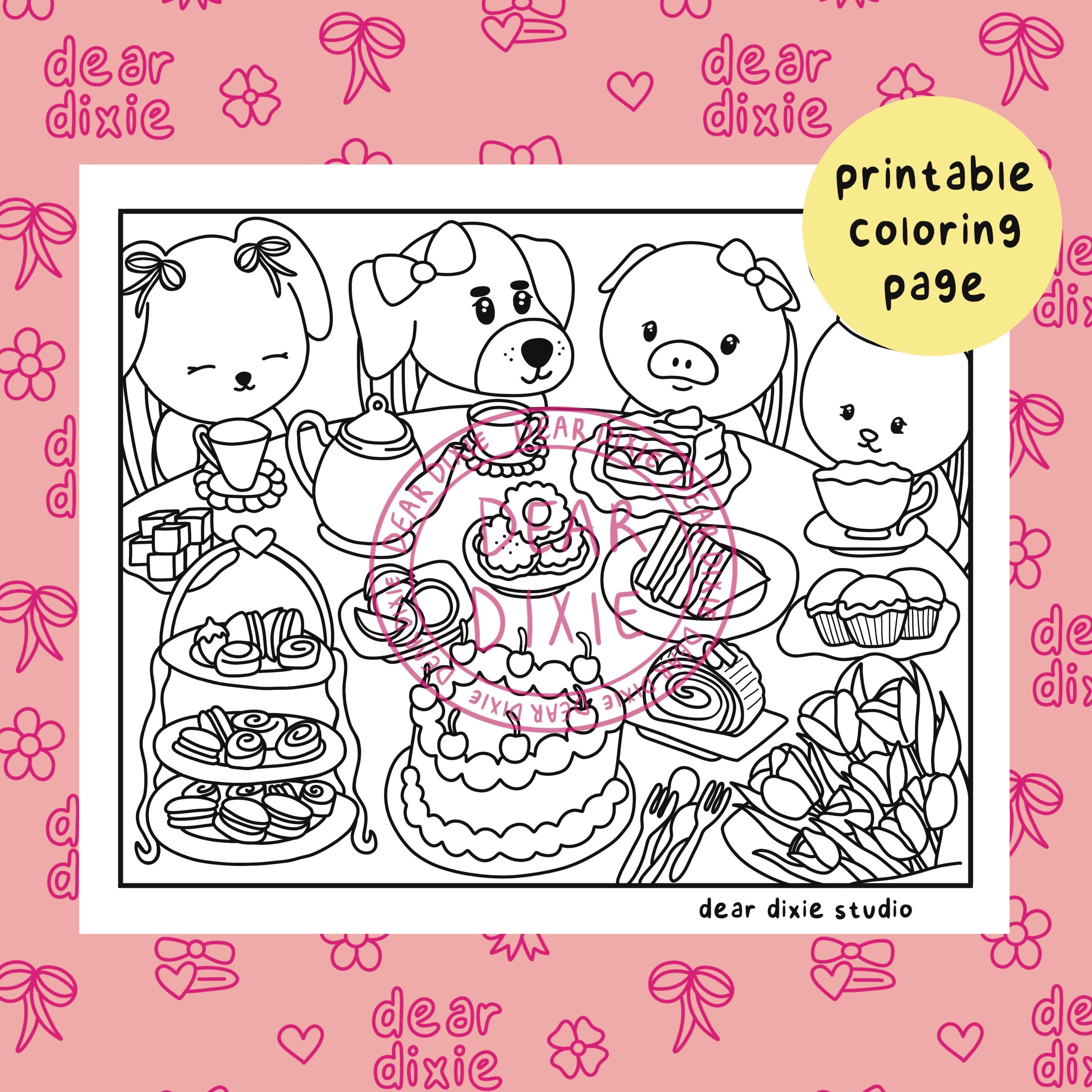 Dixie's Doodles Vol. 1 Printables Digital Download for 5 PDF Coloring ...