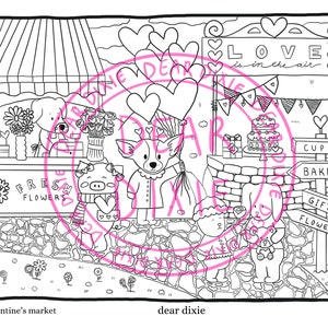 Cute Valentine's Day Coloring Page Digital Download, Adult Coloring ...