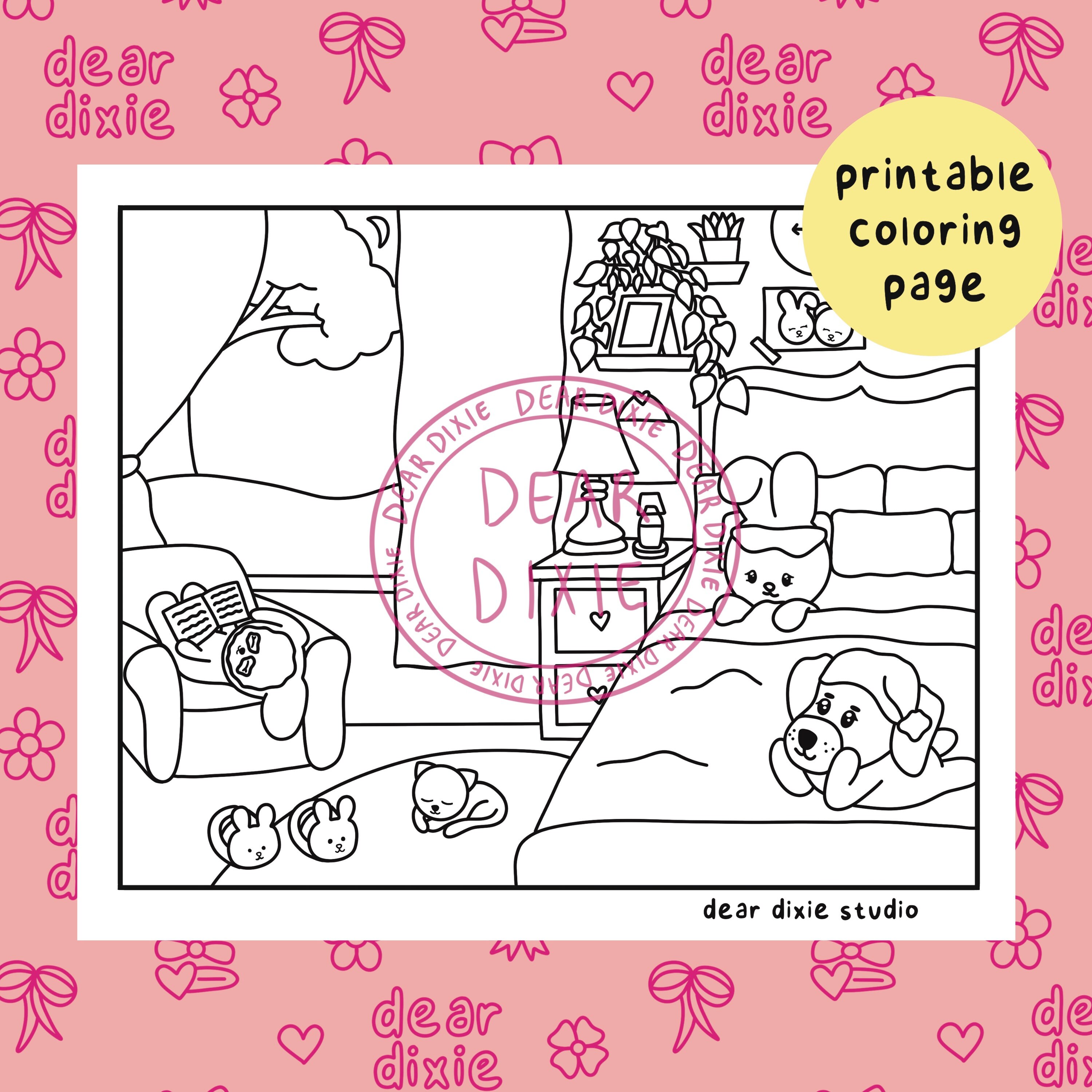 Dixie's Doodles Vol. 1 Printables Digital Download for 5 PDF Coloring ...