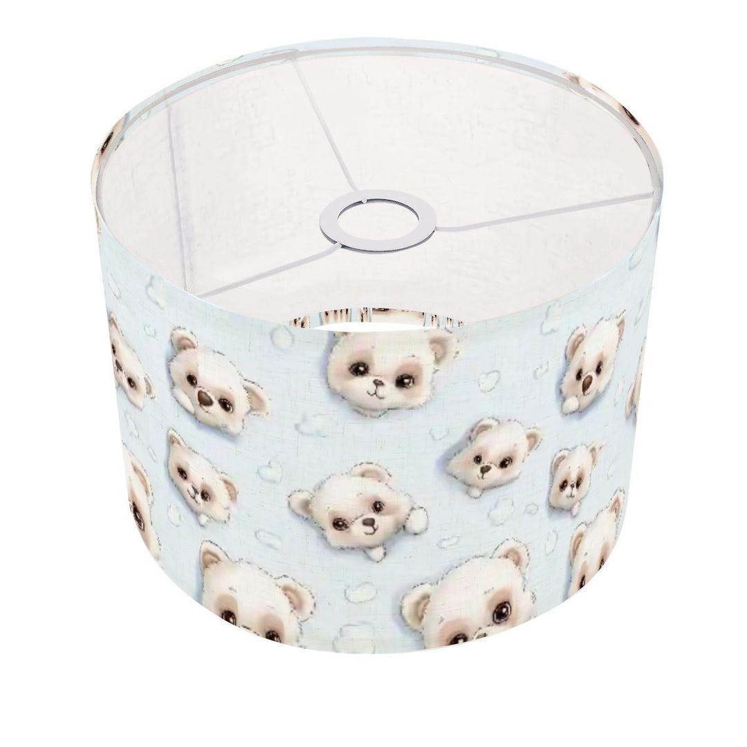Teddy Bear Lamp Shade With Blue Arc & Ring – Cute Nursery Lighting ...
