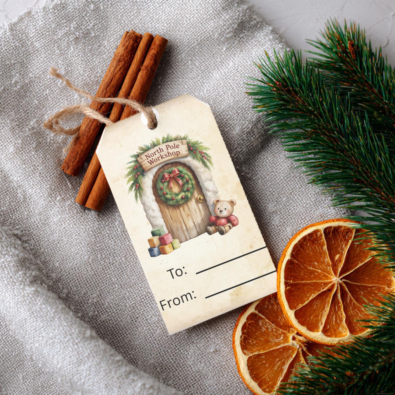 40 Vintage Christmas Gift Tags Printable, Digital Holiday Tags, PDF PNG ...