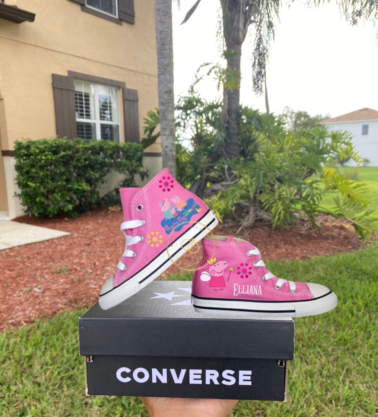 Peppa Pig Converse Sneaker, Peppa Pig Sneaker, Peppa Pig Custom Shoe - Etsy