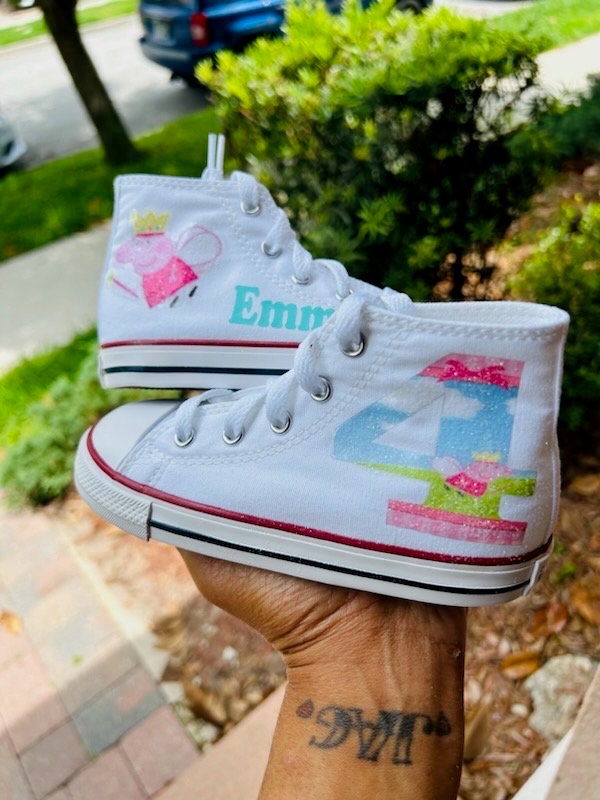 Peppa Pig Converse Sneaker, Peppa Pig Sneaker, Peppa Pig Custom Shoe - Etsy