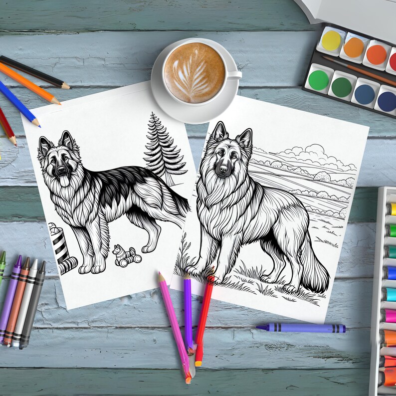 Coloring Pages, Relaxing Activity Filled With Love & Devotion for Dog ...
