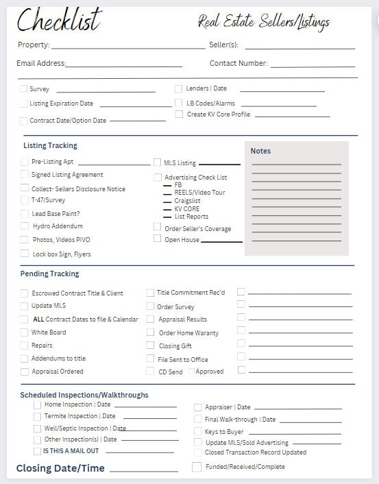 Checklist for Every Step in Any Real Estate Transaction for the Agent ...